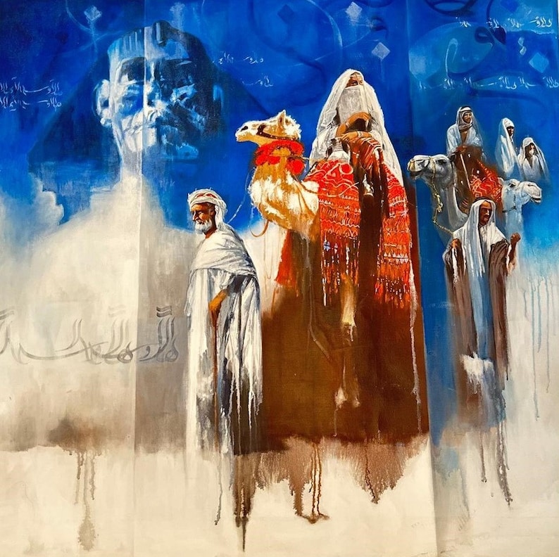 46x46 Vintage Paintings of Arab Culture With Old Traditional Dress ...