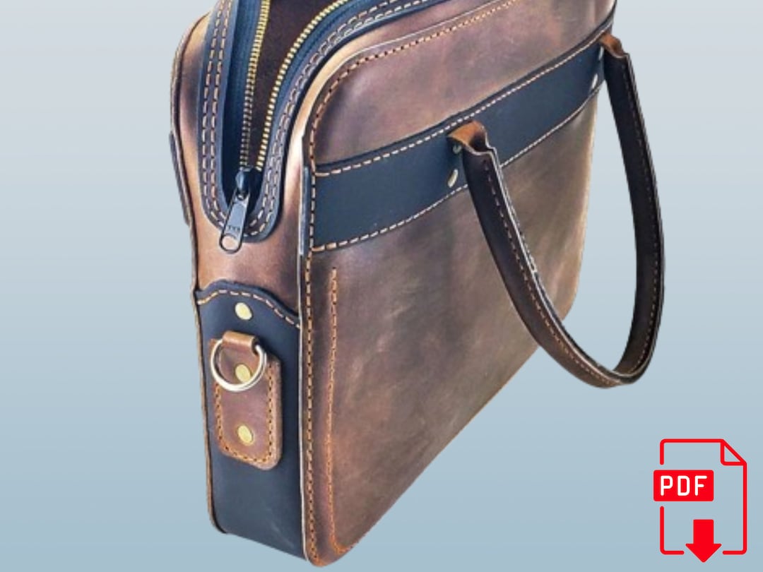 Hand Stitched Leather Laptop Bag,diy Leather Digital, Bag Pattern Pdf ...