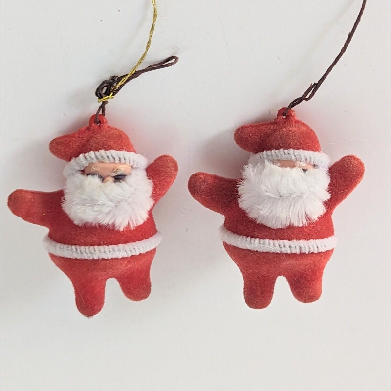 Flocked Santa - Etsy