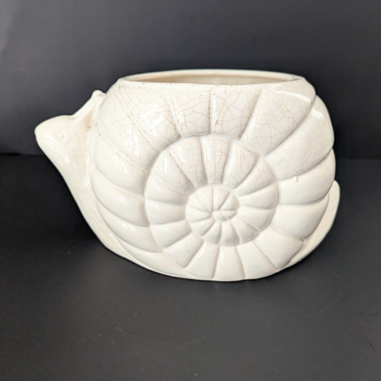 Vintage White Ceramic Snail Planter Made in Japan 4 Opening 5 High - Etsy