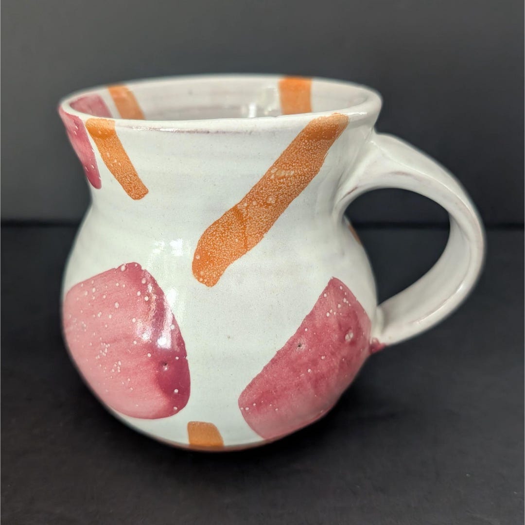 Redware Studio Art Pottery Mug Stanley Mace Andersen Abstract Design ...