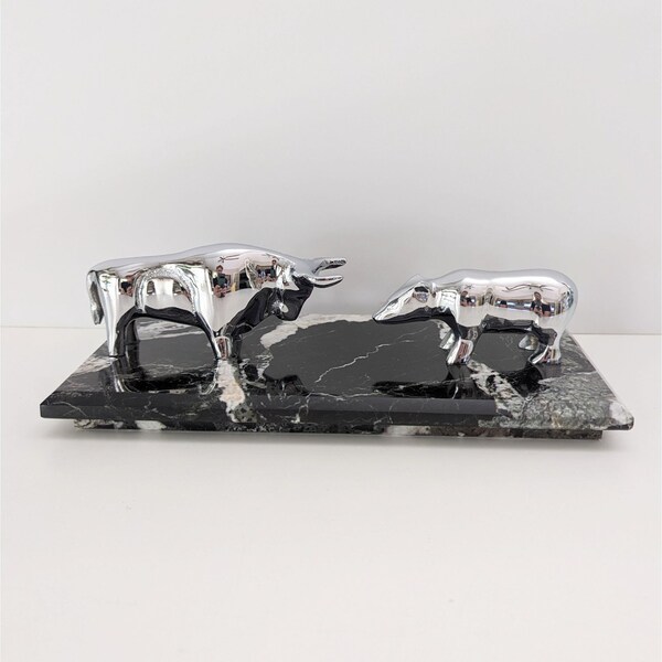 Bull and Bear Desk Statue - Etsy