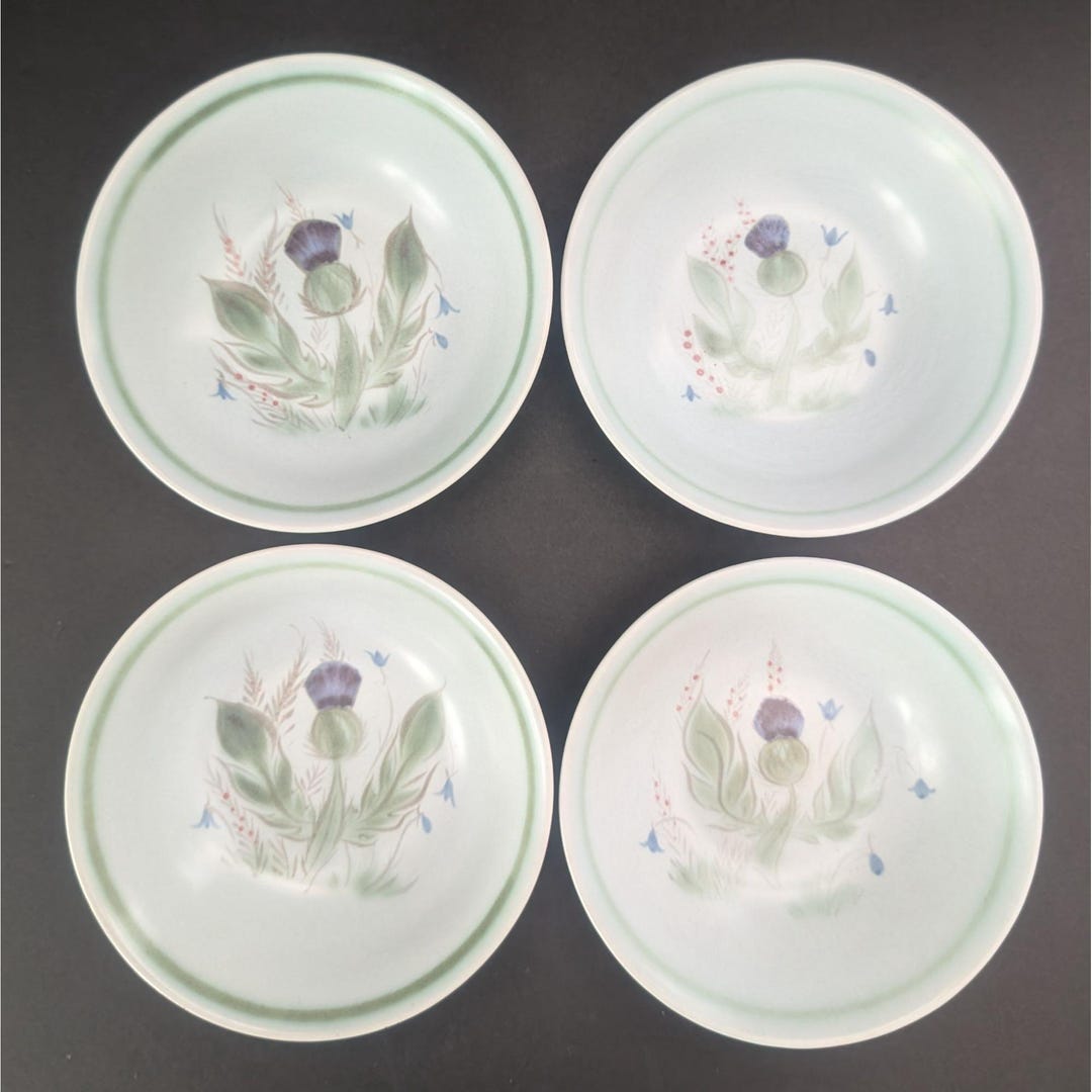 Set of 4 Vintage Buchan Thistle Stoneware 6.5" Bowls Portabello ...