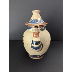 Vintage Jose Bernabe Mexican Tonala Pottery Teapot Sun Face & Bird ...