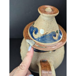 Vintage Jose Bernabe Mexican Tonala Pottery Teapot Sun Face & Bird ...