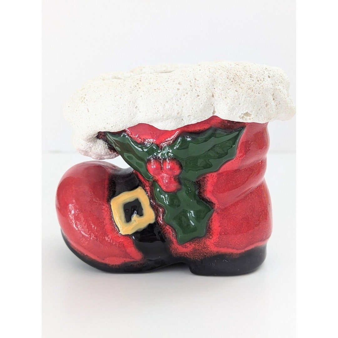 Vintage Kitschy Christmas Small Santa Boot Ceramic Planter - Etsy