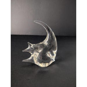 Handmade Clear Art Glass Angel Fish Figurine Polished Base - Etsy
