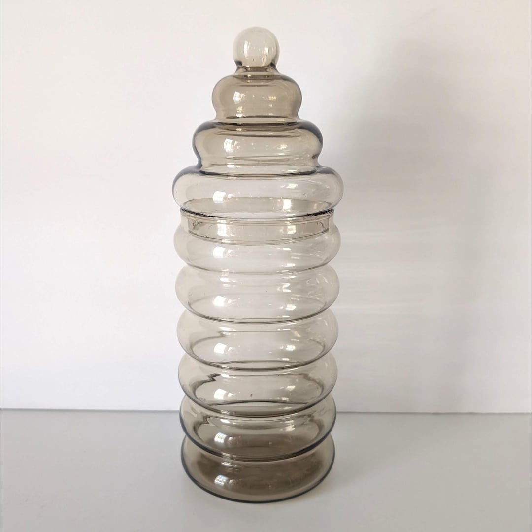 Vintage Holmegaard Primula Smoky Glass Apothecary Jar With Lid - Etsy