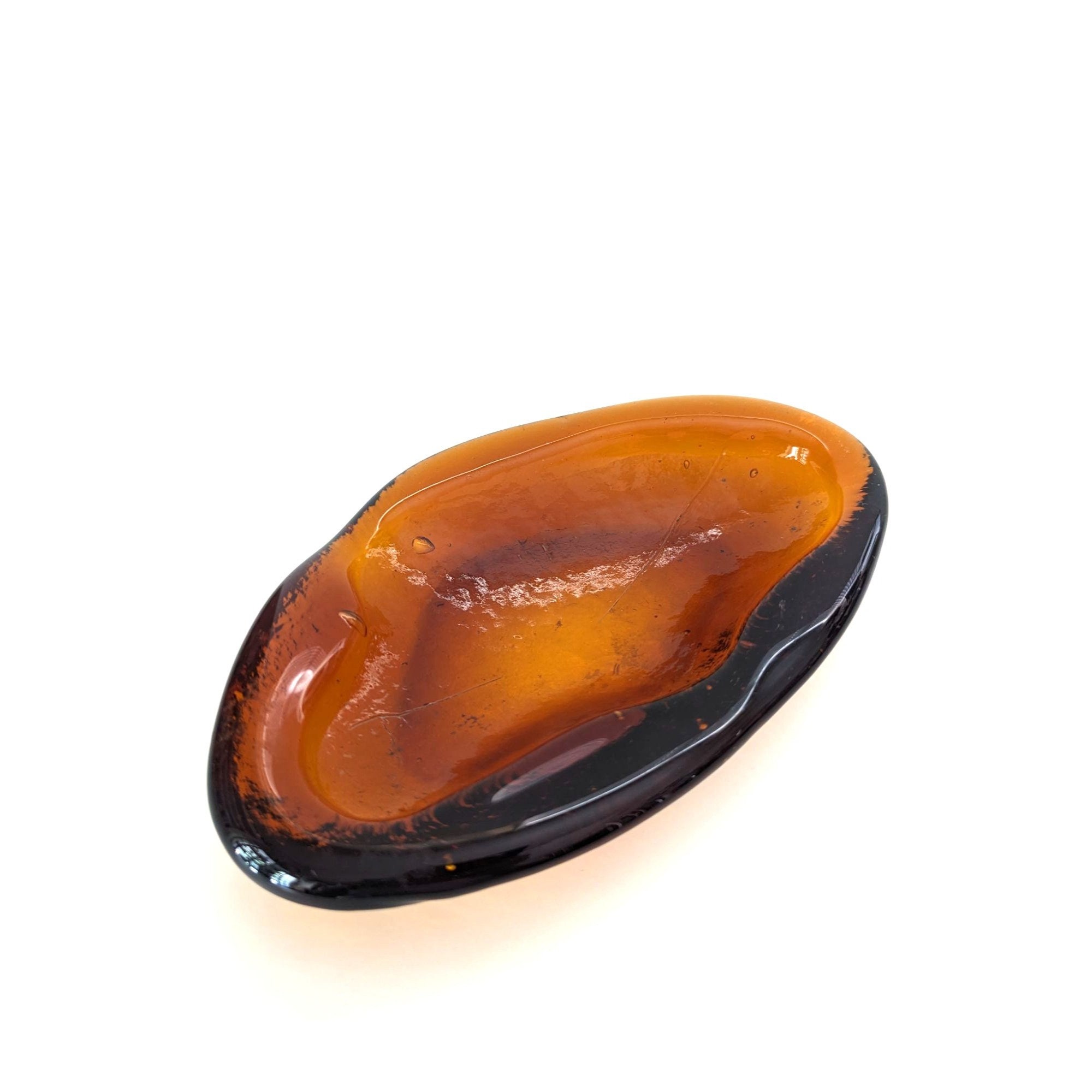 Vintage Blenko Amber Freeform Amoeba Ashtray Bowl Trinket Dish - Etsy