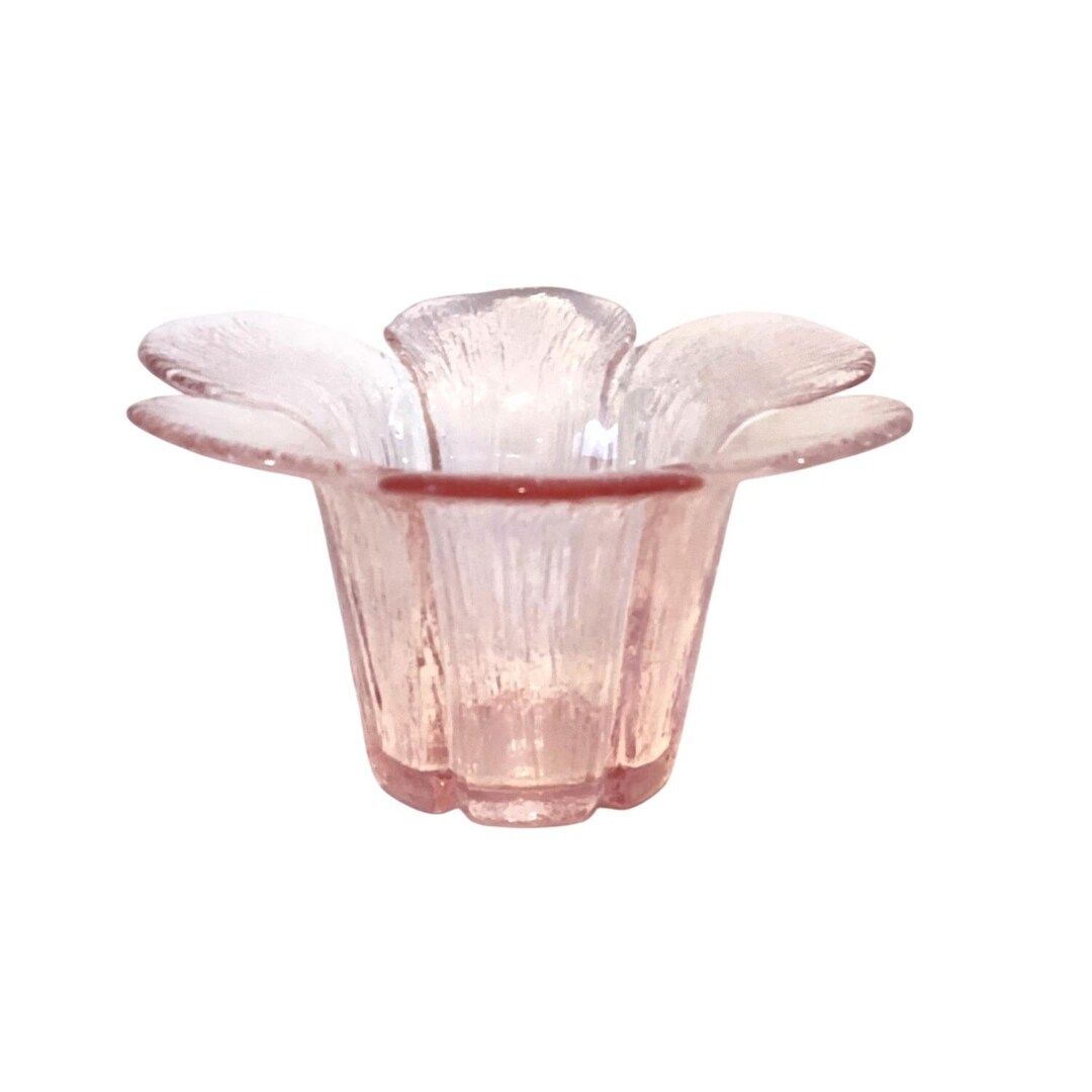 Vintage Viking Glass Pink Flower 6 Petal Tulip Bowl - Etsy