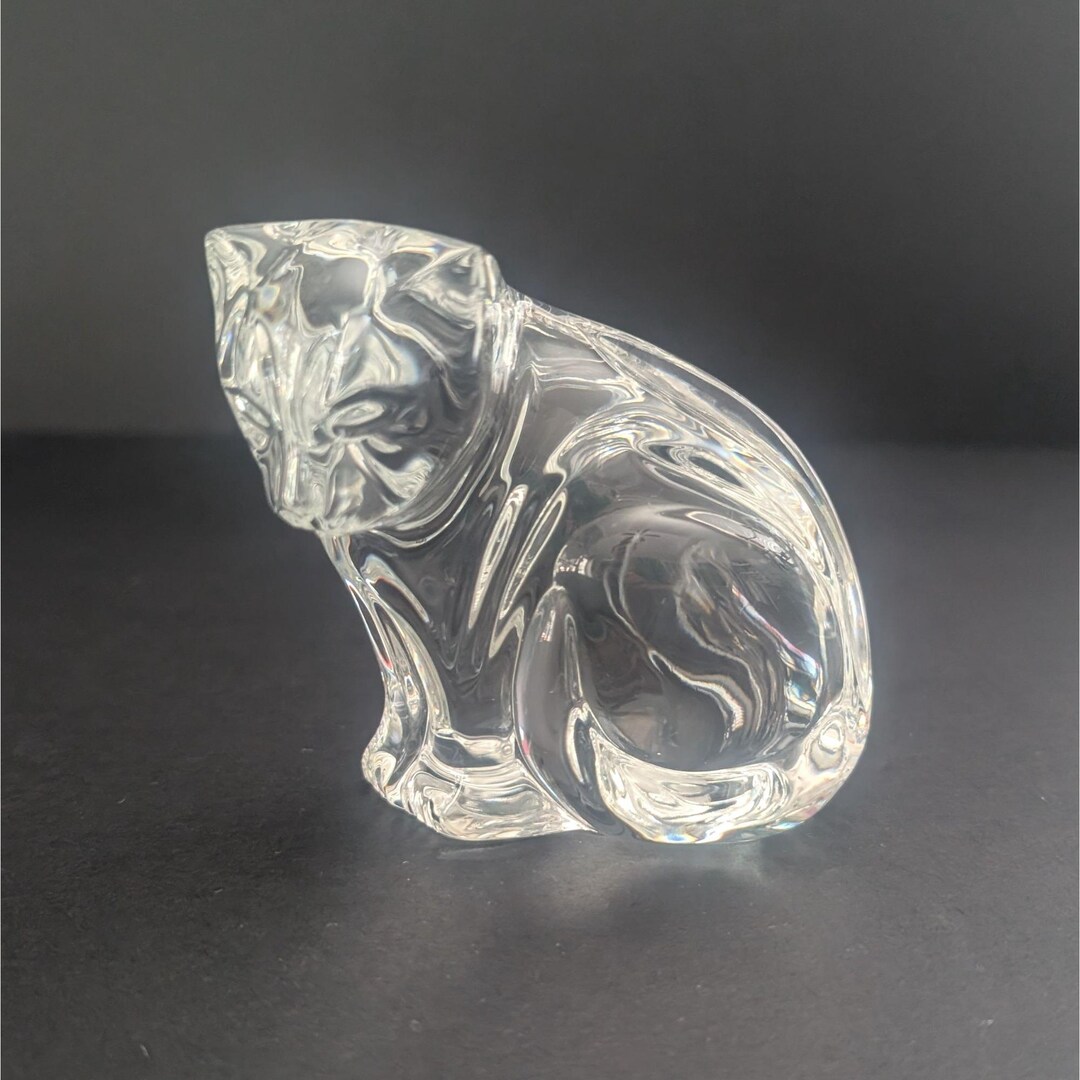 Waterford Crystal Glass Cat Figurine 4" High - Etsy