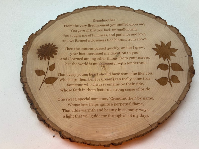 Wood Plaque Laser Engraved grandmother - Etsy