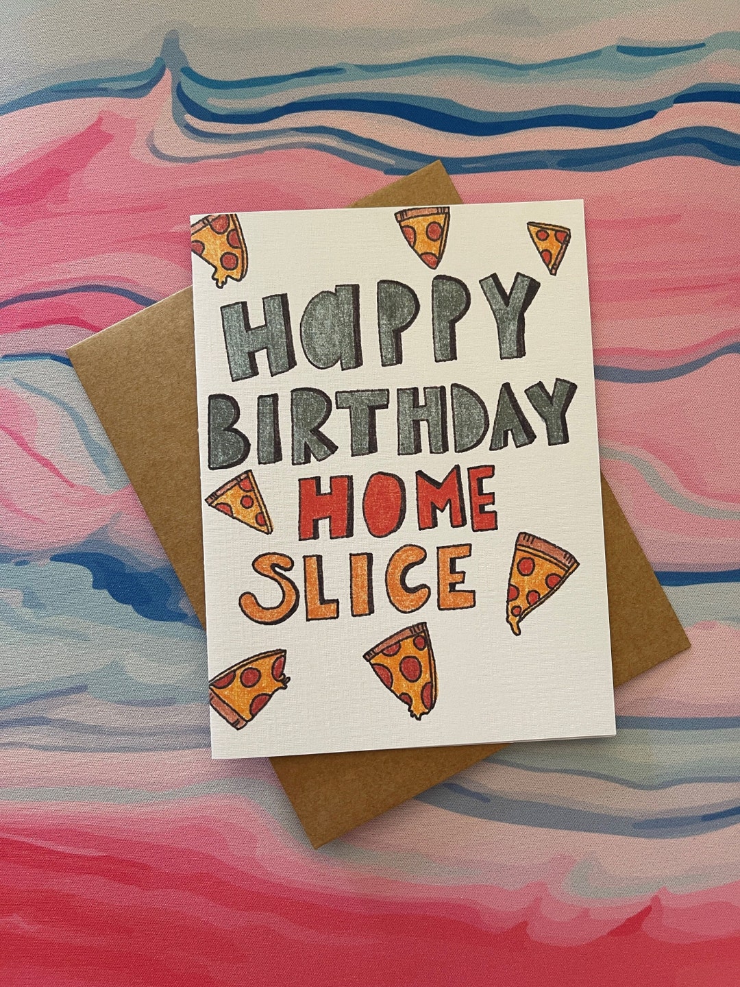 Birthday Card Happy Birthday Home Slice - Etsy