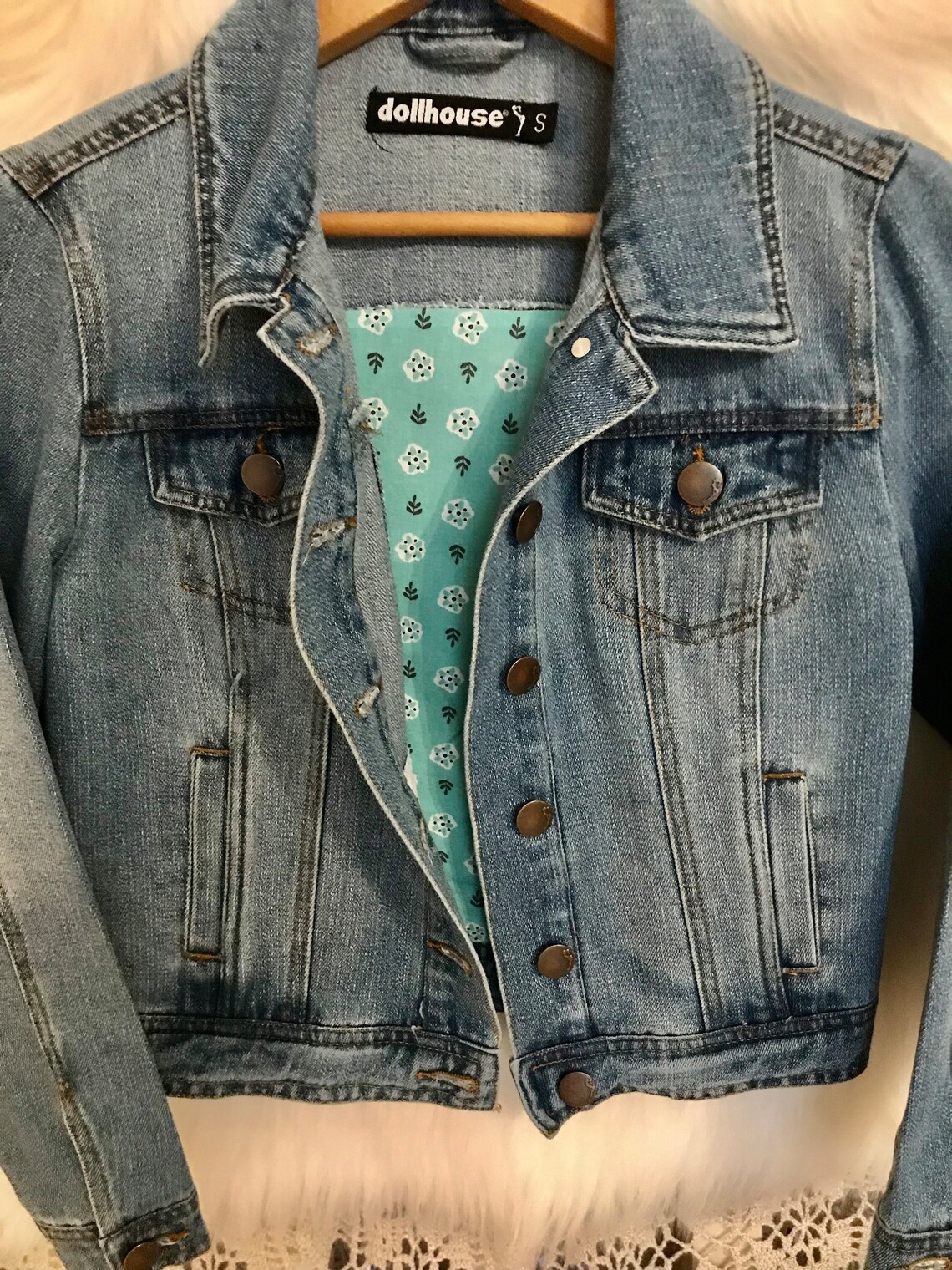 Custome Embroidered Ladies Denim Jacket Sz Small - Etsy