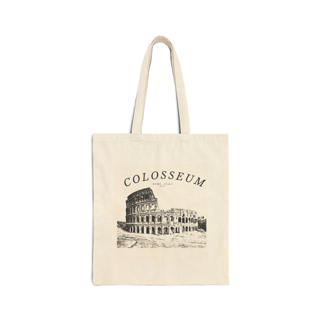 Colosseum Architecture Cotton Tote Bag - Ancient Rome Reusable Shopping ...