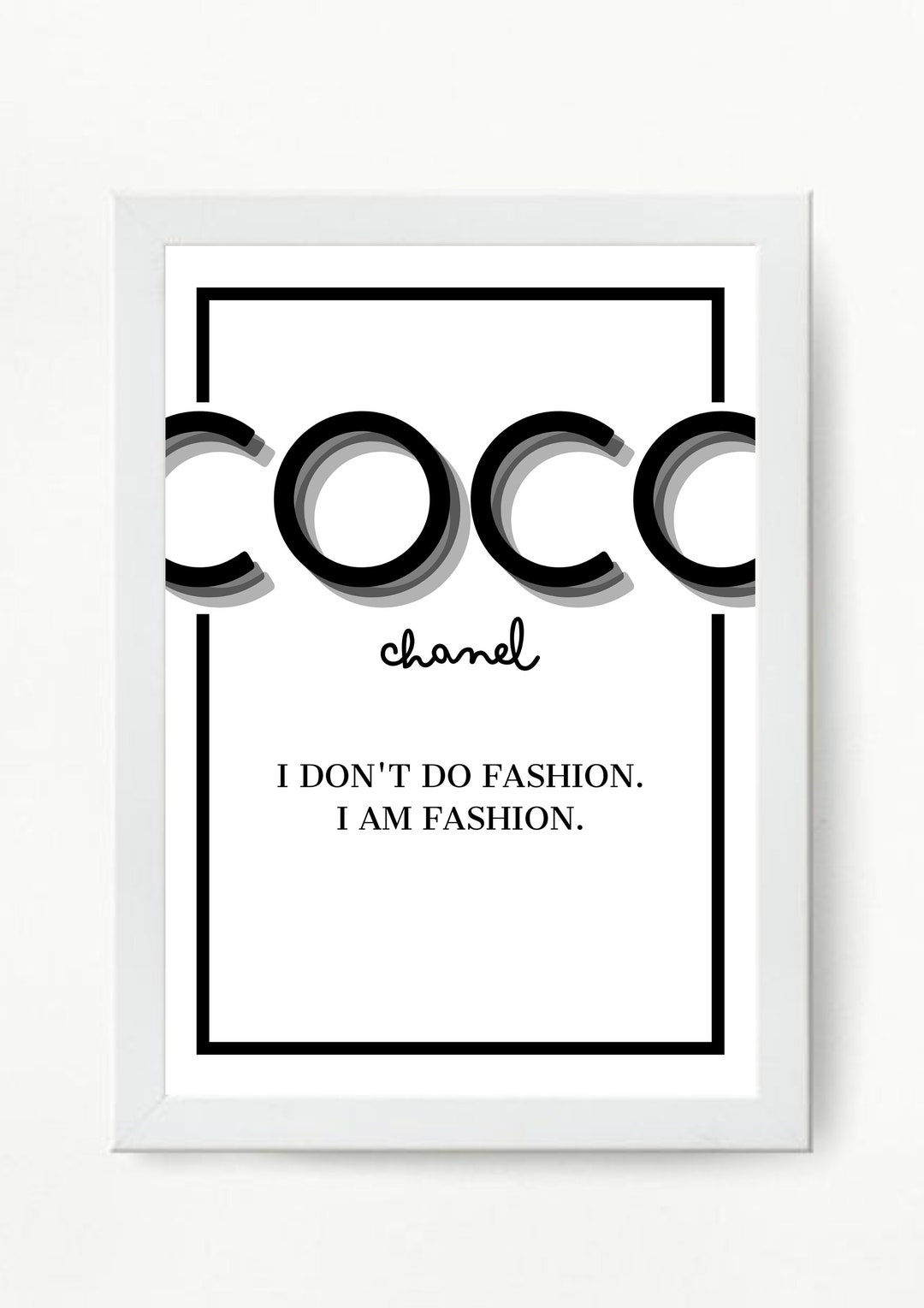 Coco Chanel PRINTABLE Artwork With Quote Downloadable Prints - Etsy