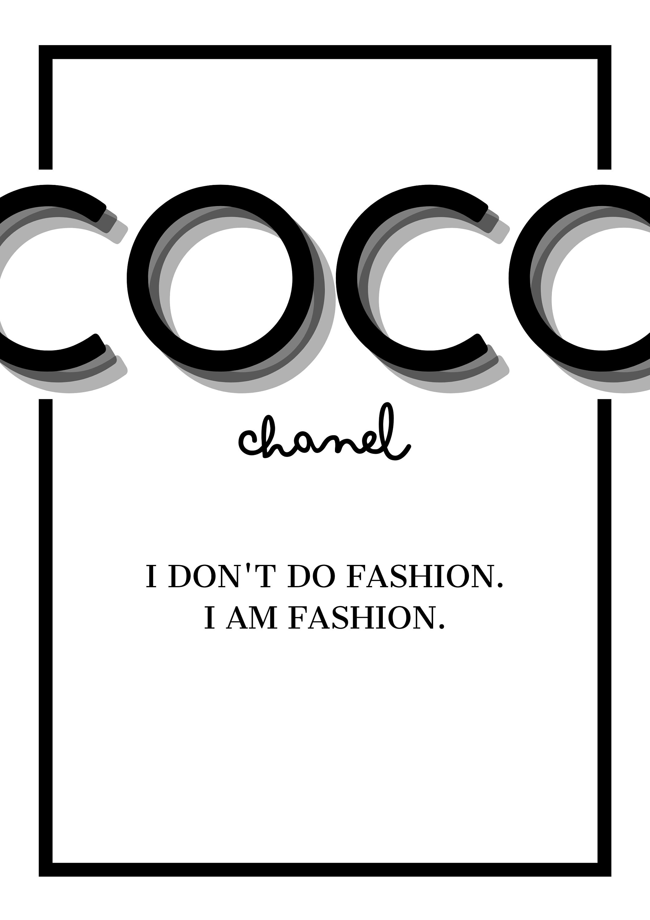 Coco Chanel PRINTABLE Artwork With Quote Downloadable Prints - Etsy