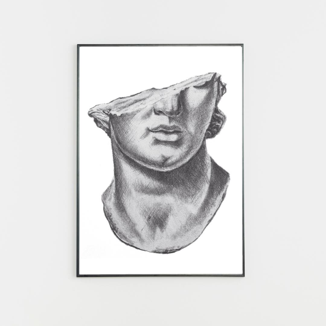 Broken Head Statue Drawing Poster, Digital Print, Wall Art, PRINTABLE ...