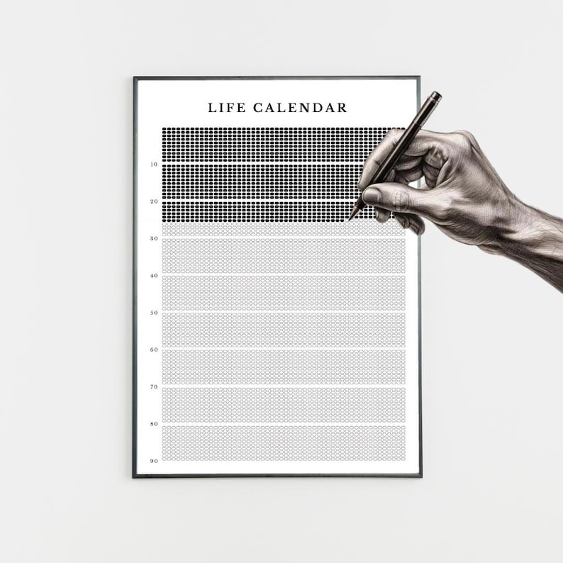 LIFE CALENDAR, Digital Poster, Classy Wall Calendar, Instant Download ...