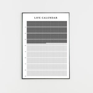 LIFE CALENDAR, Digital Poster, Classy Wall Calendar, Instant Download ...