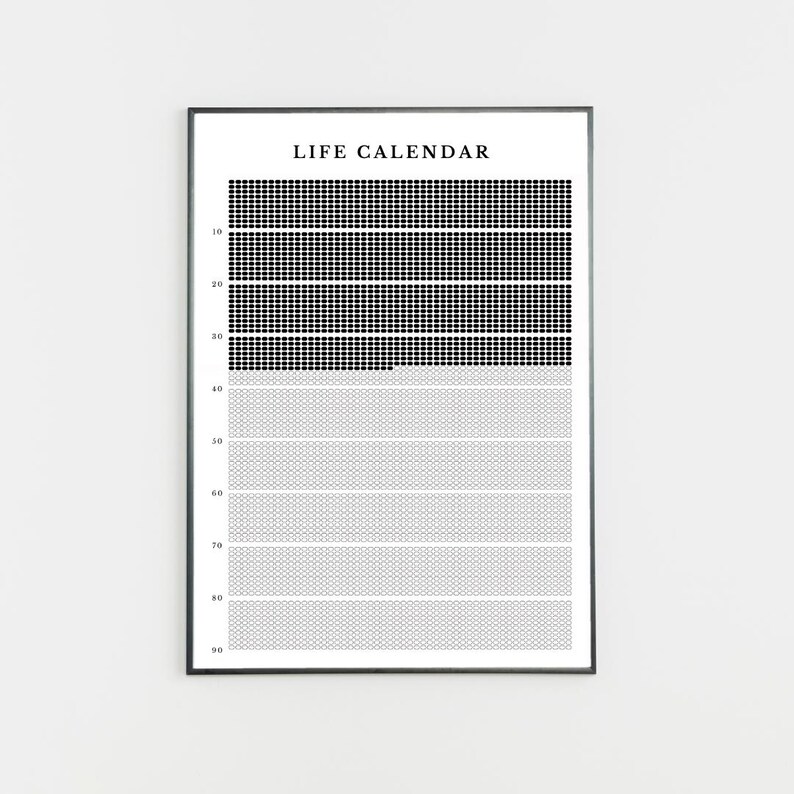 LIFE CALENDAR, Digital Poster, Classy Wall Calendar, Instant Download ...