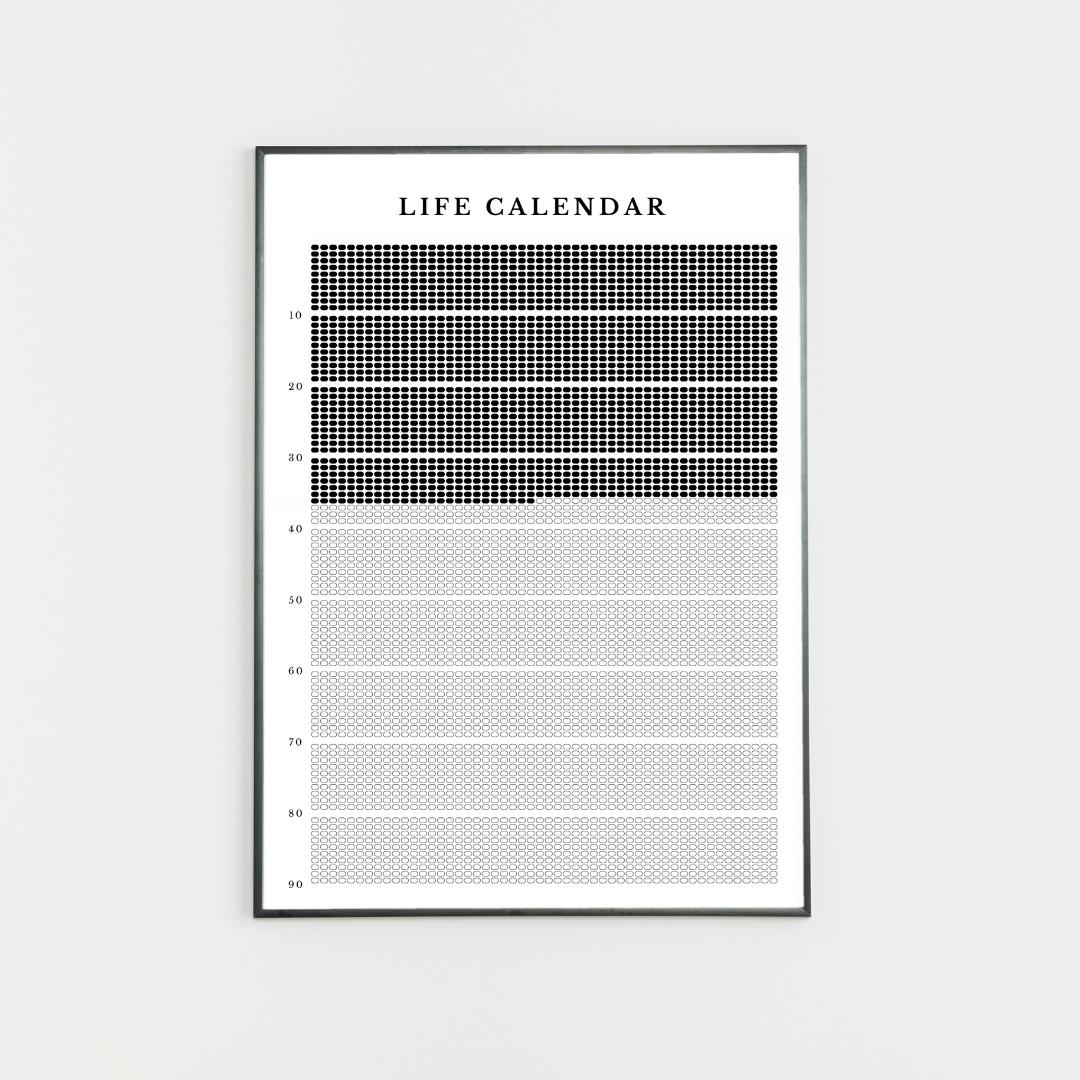 LIFE CALENDAR, Digital Poster, Classy Wall Calendar, Instant Download ...