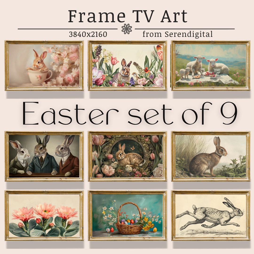 Vintage Easter Frame Tv Art Set of 9 | the Samsung Frame TV Art Bundle ...