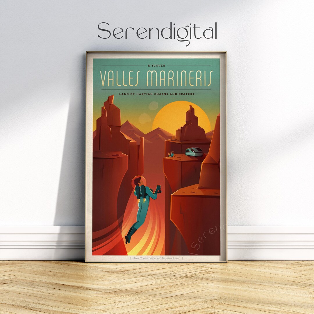 Spacex Propaganda Retro Scifi Matte Vertical Posters, Valles Marineris ...
