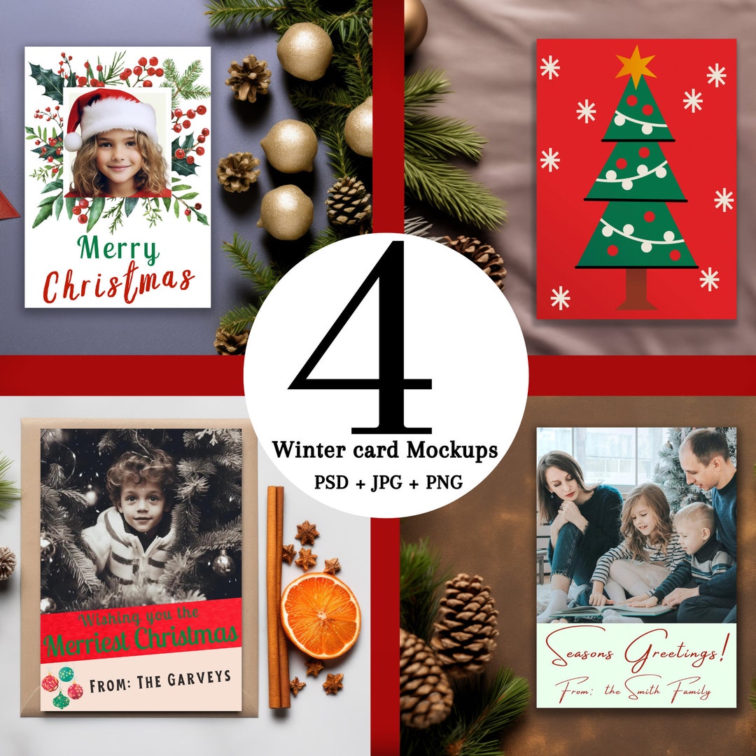 5x7 Christmas Card Mockup Bundle 13x18cm Winter - Etsy