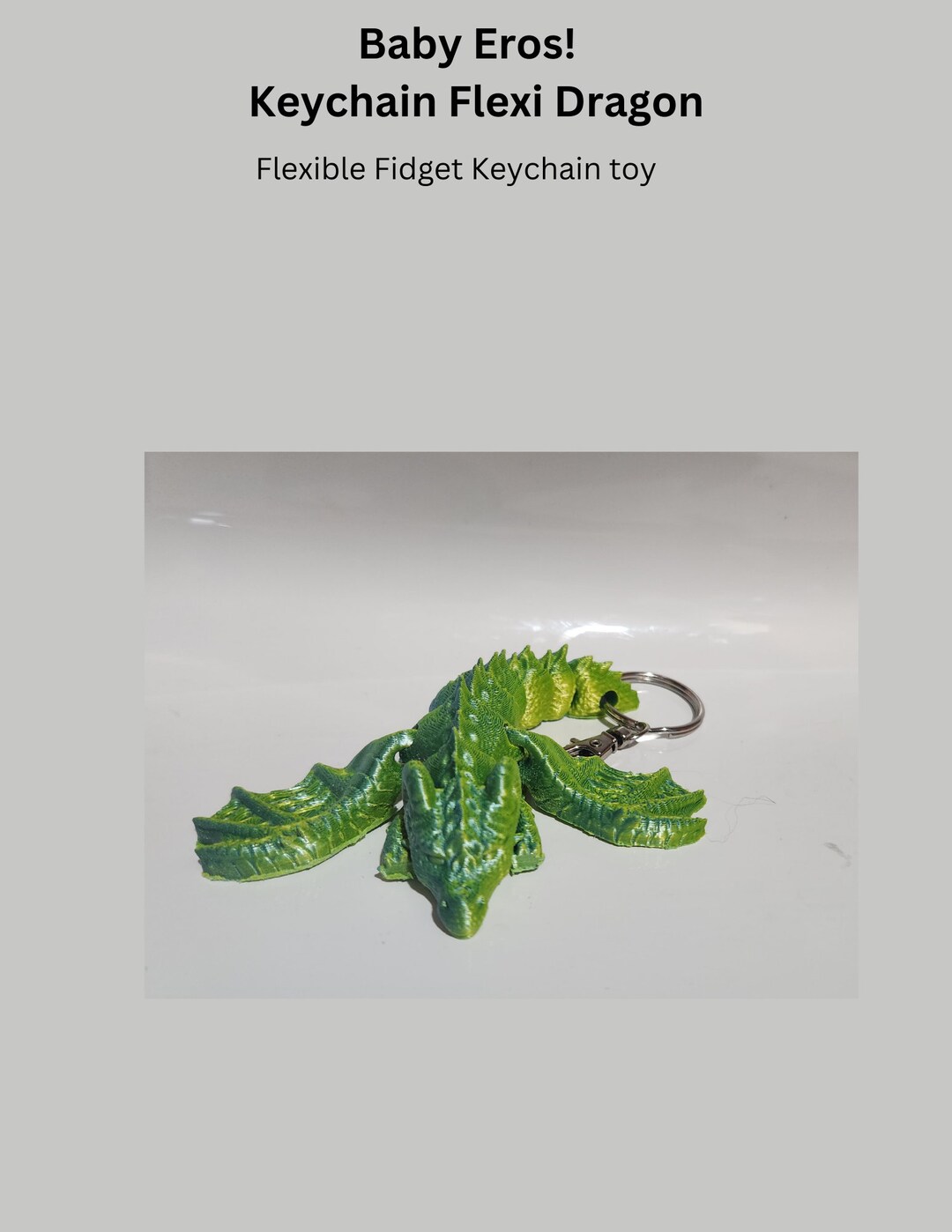 Flexible Dragon, 3D Printed Fidget Keychain, Flexi Dragon Keychain - Etsy