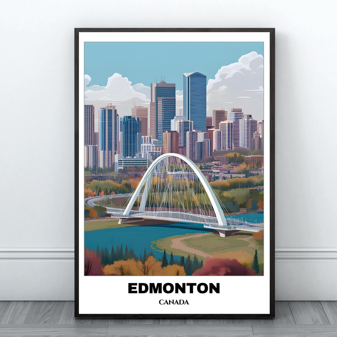 Edmonton Travel Printable Poster - Canada Travel Poster -citycape ...