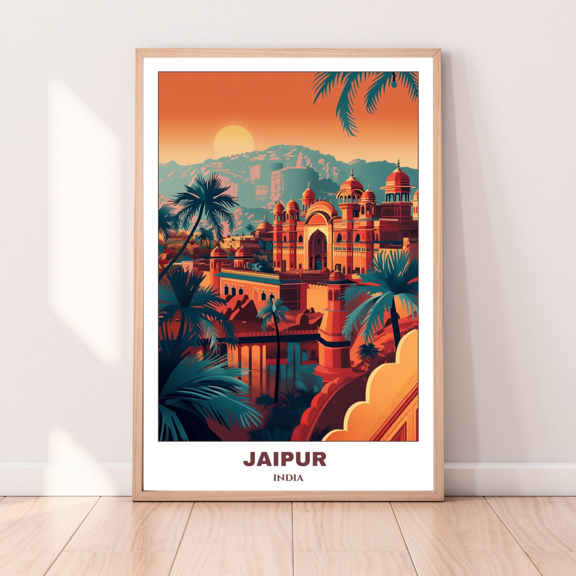 Jaipur Travel Printable Poster India Travel Poster cityscape Painting ...
