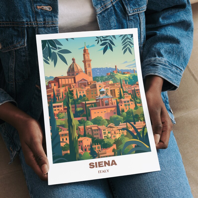 Siena Printable Travel Poster - Italy Travel Poster - Citycape Painting ...