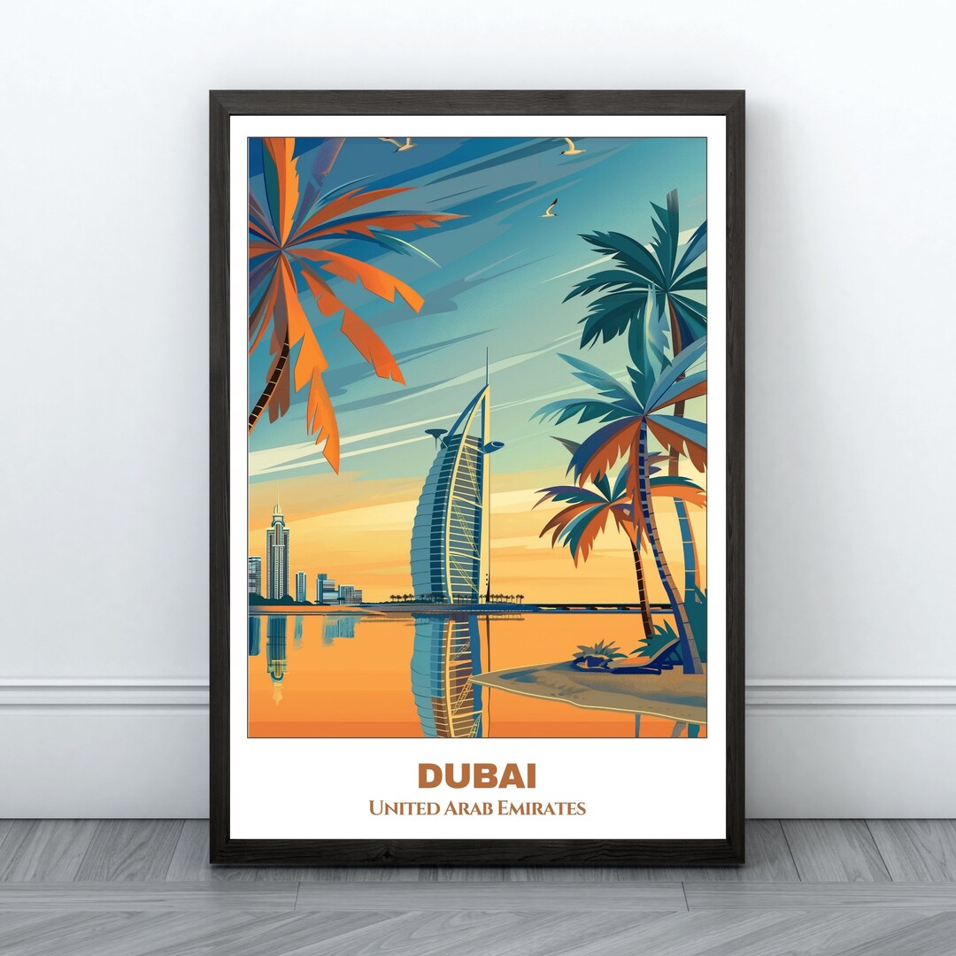 Dubai Travel Printable Poster -united Arab Emirates Travel Poster ...