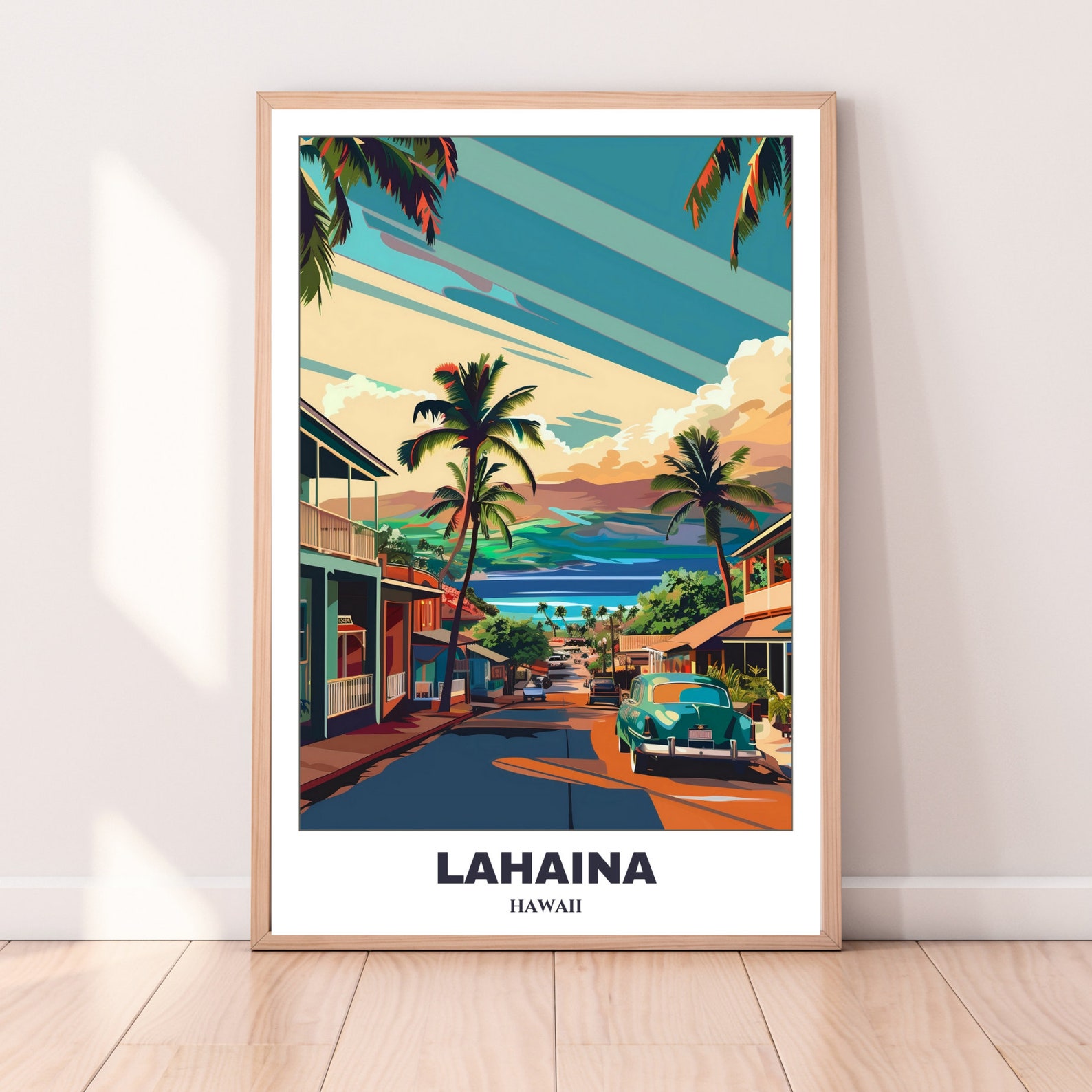 Lahaina Printable Travel Poster - Hawaii Travel Poster -citycape ...