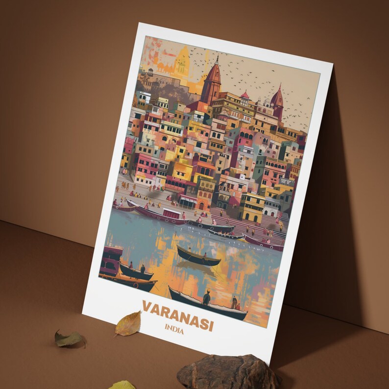 Varanasi Travel Printable Poster India Travel Poster varanasi Painting ...