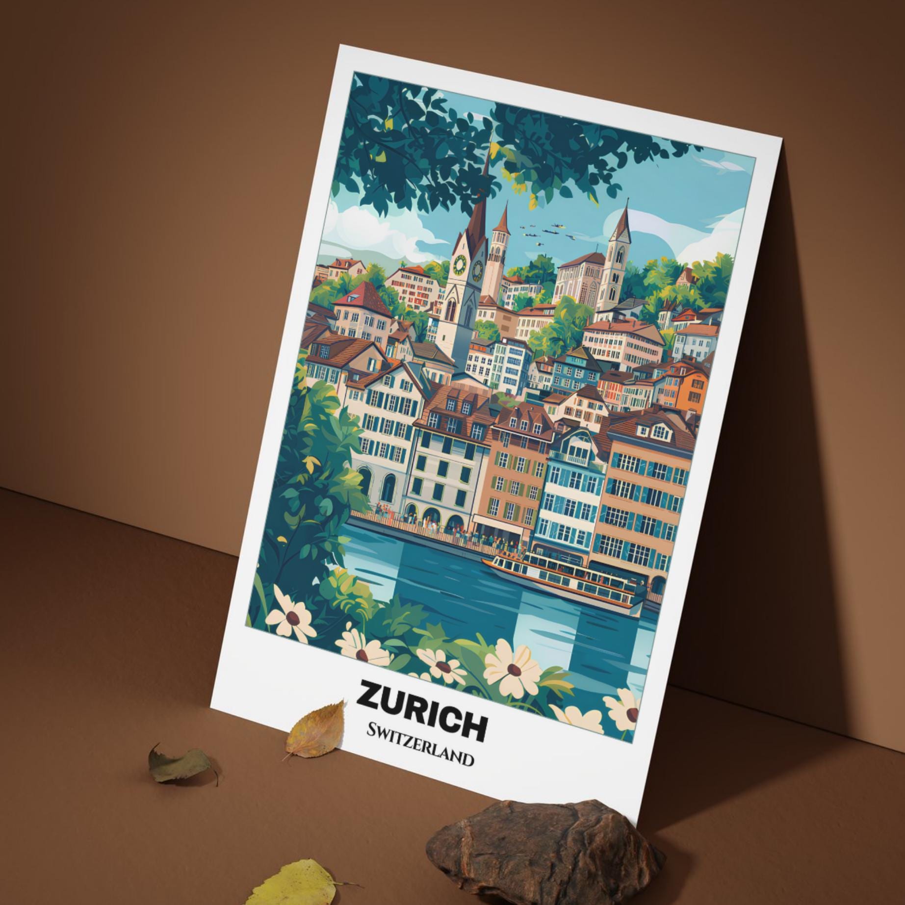 Zurich Travel Printable Poster - Switzerland Travel Poster -citycape ...