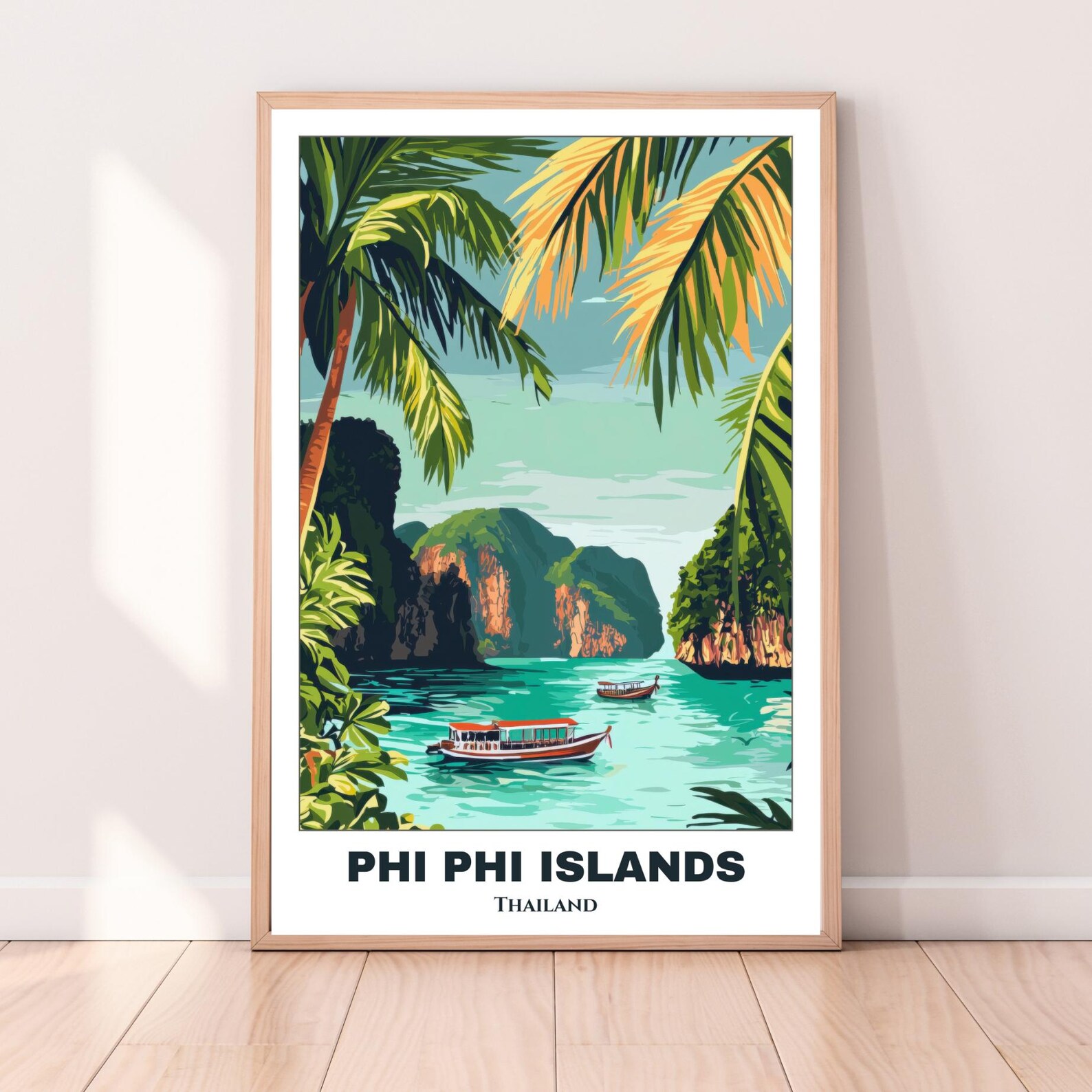 Phi Phi Islands Travel Printable Poster - Phuket Travel Poster - Phi ...