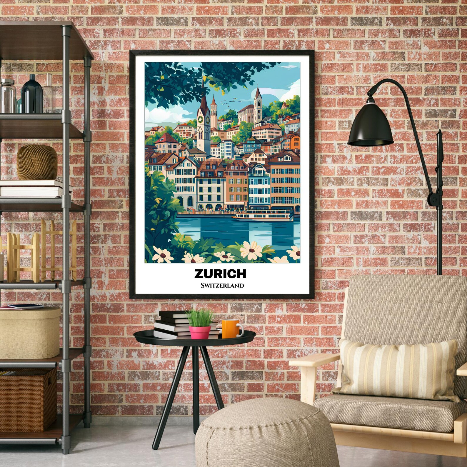 Zurich Travel Printable Poster - Switzerland Travel Poster -citycape ...