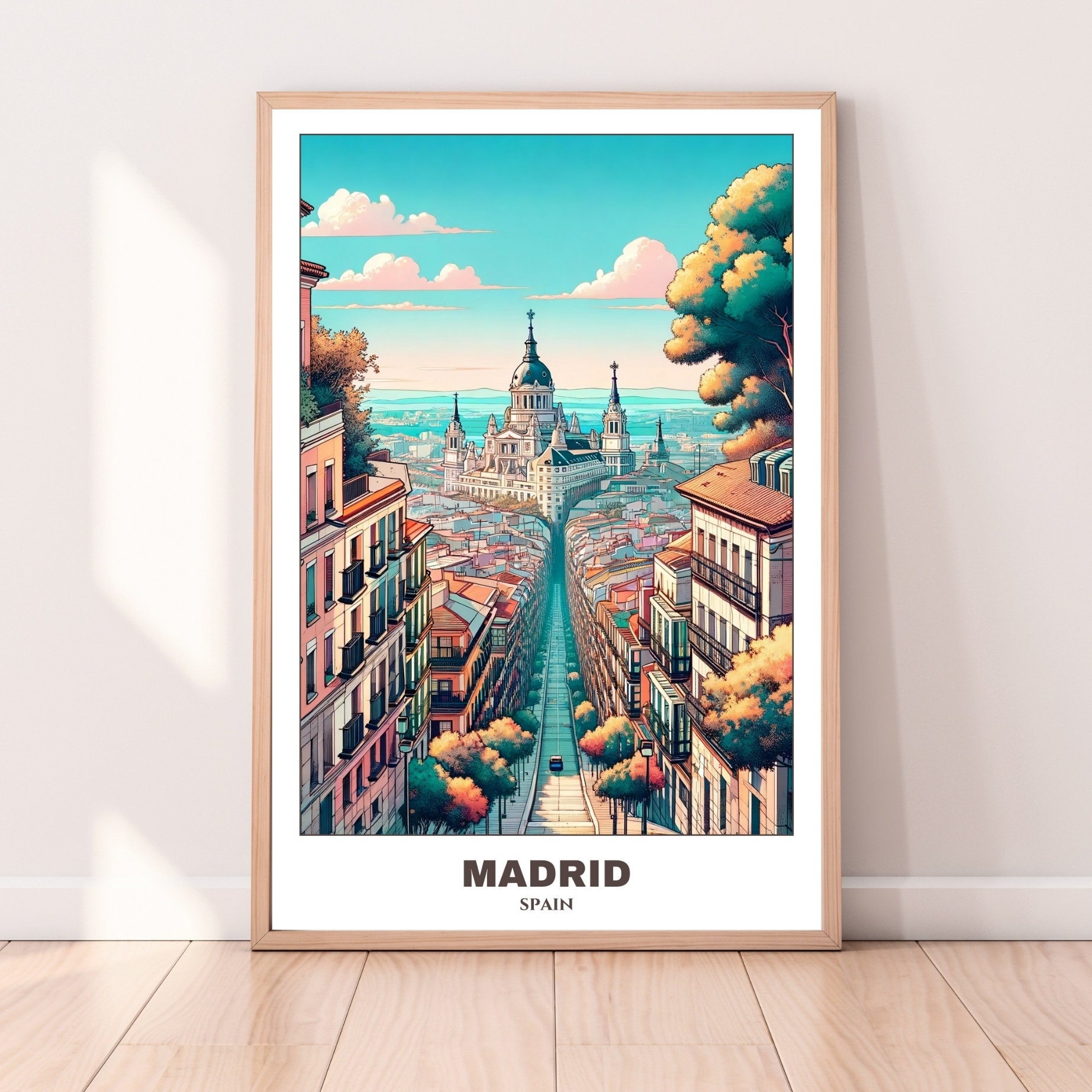 Madrid Travel Printable Poster - Spain Travel Poster - Madrid City ...