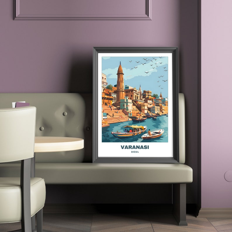 Varanasi Travel Printable Poster India Travel Poster varanasi Painting ...