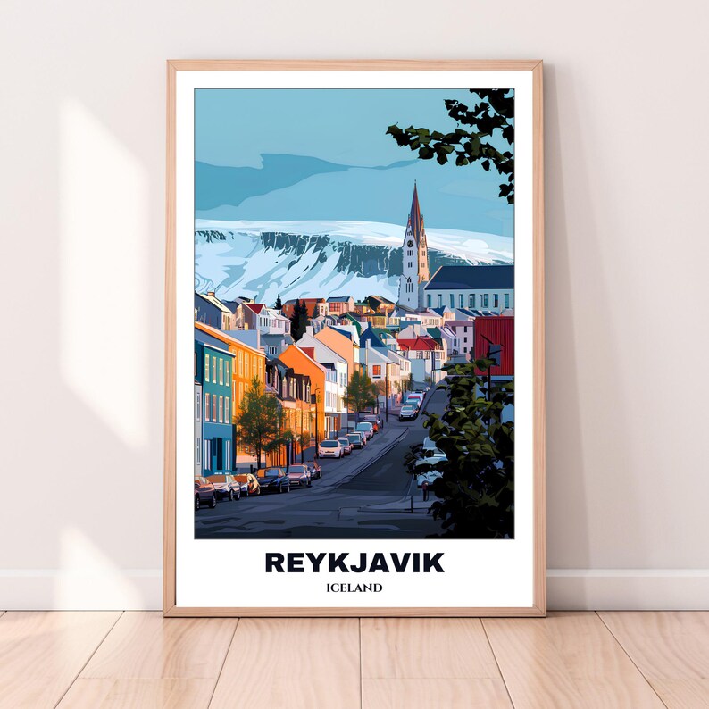 Reykjavik Travel Printable Poster - Iceland Travel Poster -cityscape ...