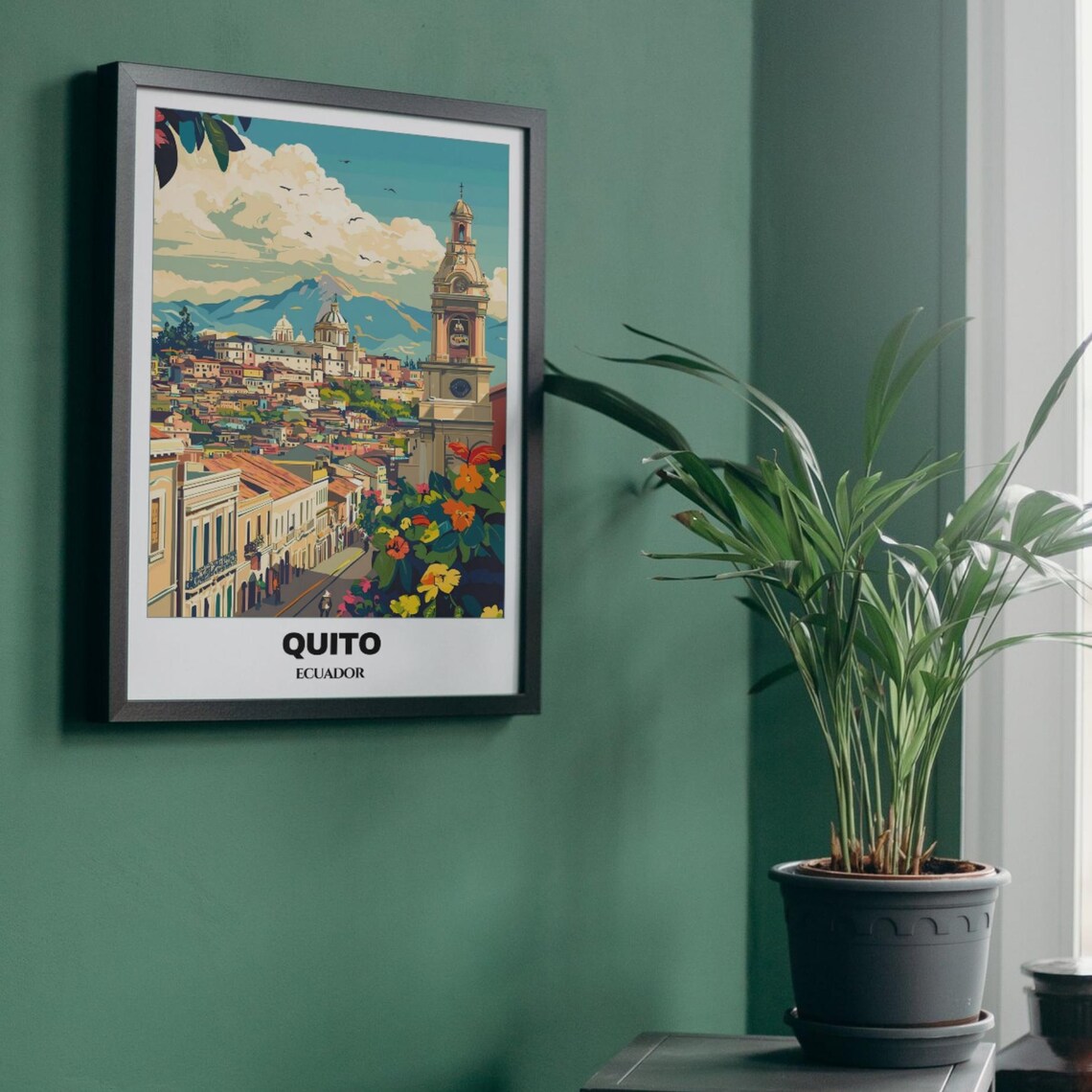 Quito Travel Printable Poster Ecuador Travel Poster Citycape Painting Digital Wall Art Print ...
