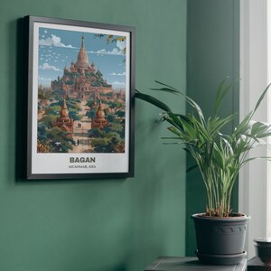 Bagan Travel Printable Poster -myanmar Travel Poster -asia Painting ...