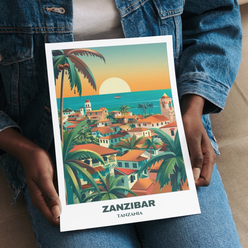 Zanzibar City Travel Printable Poster - Tanzania Travel Poster ...