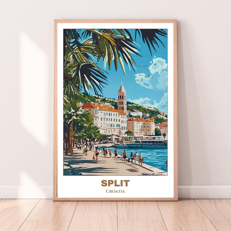 Split Travel Printable Poster - Croatia Travel Poster - Citycape ...