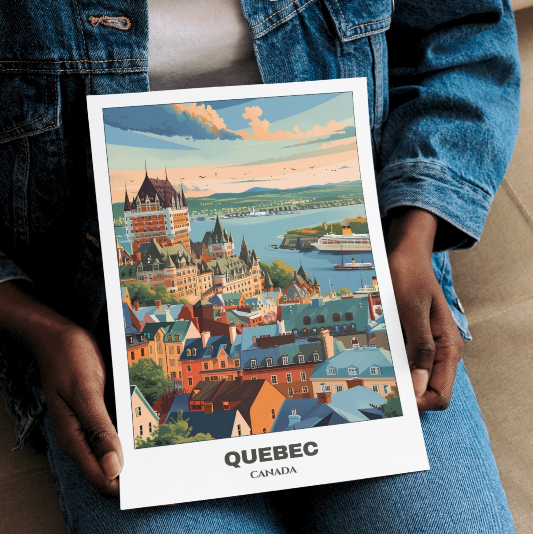 Quebec Travel Printable Poster Canada Travel Poster Citycape Painting ...