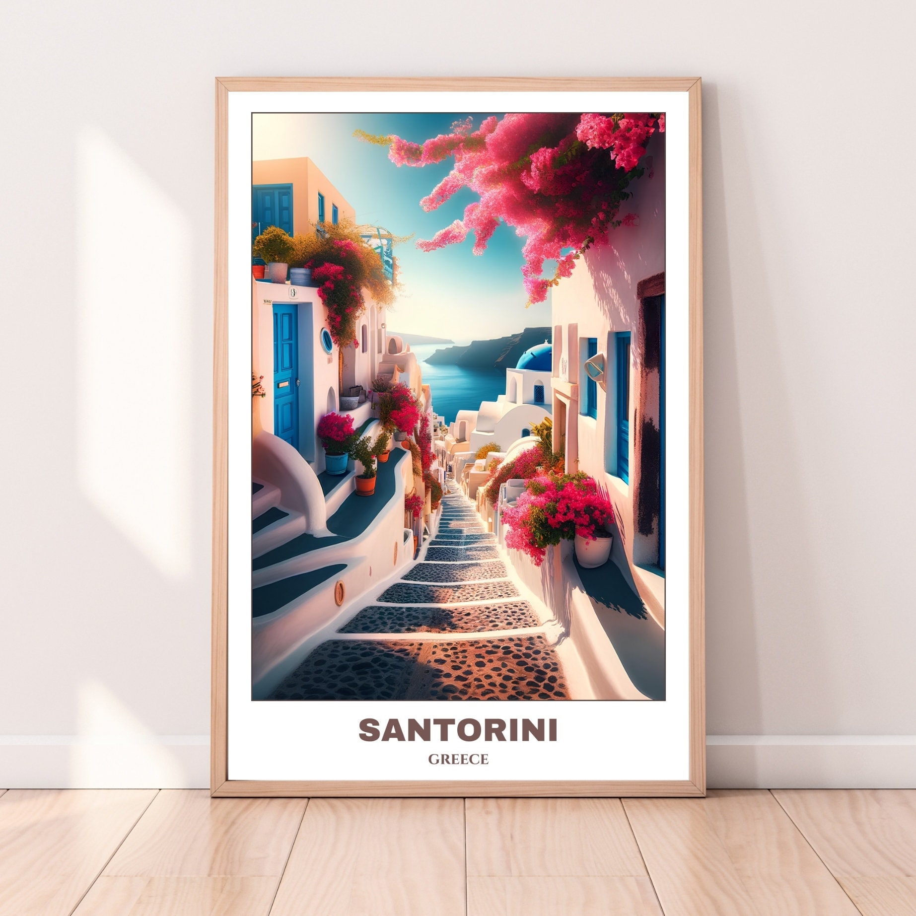 Santorini Travel Printable Poster - Greece Travel Poster -cityscape ...