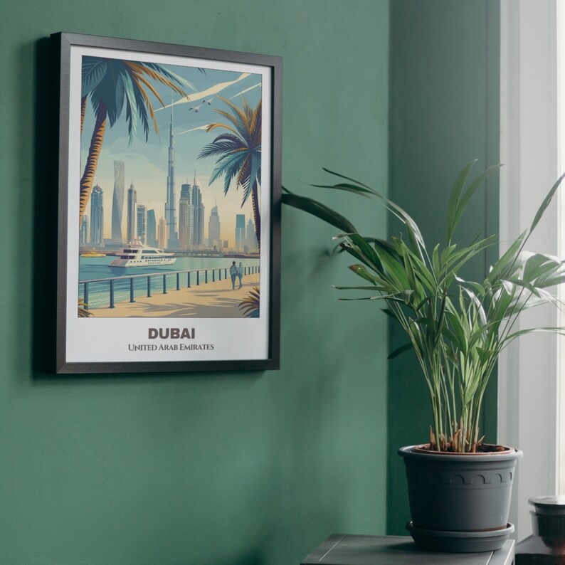 Dubai Travel Printable Poster -united Arab Emirates Travel Poster ...