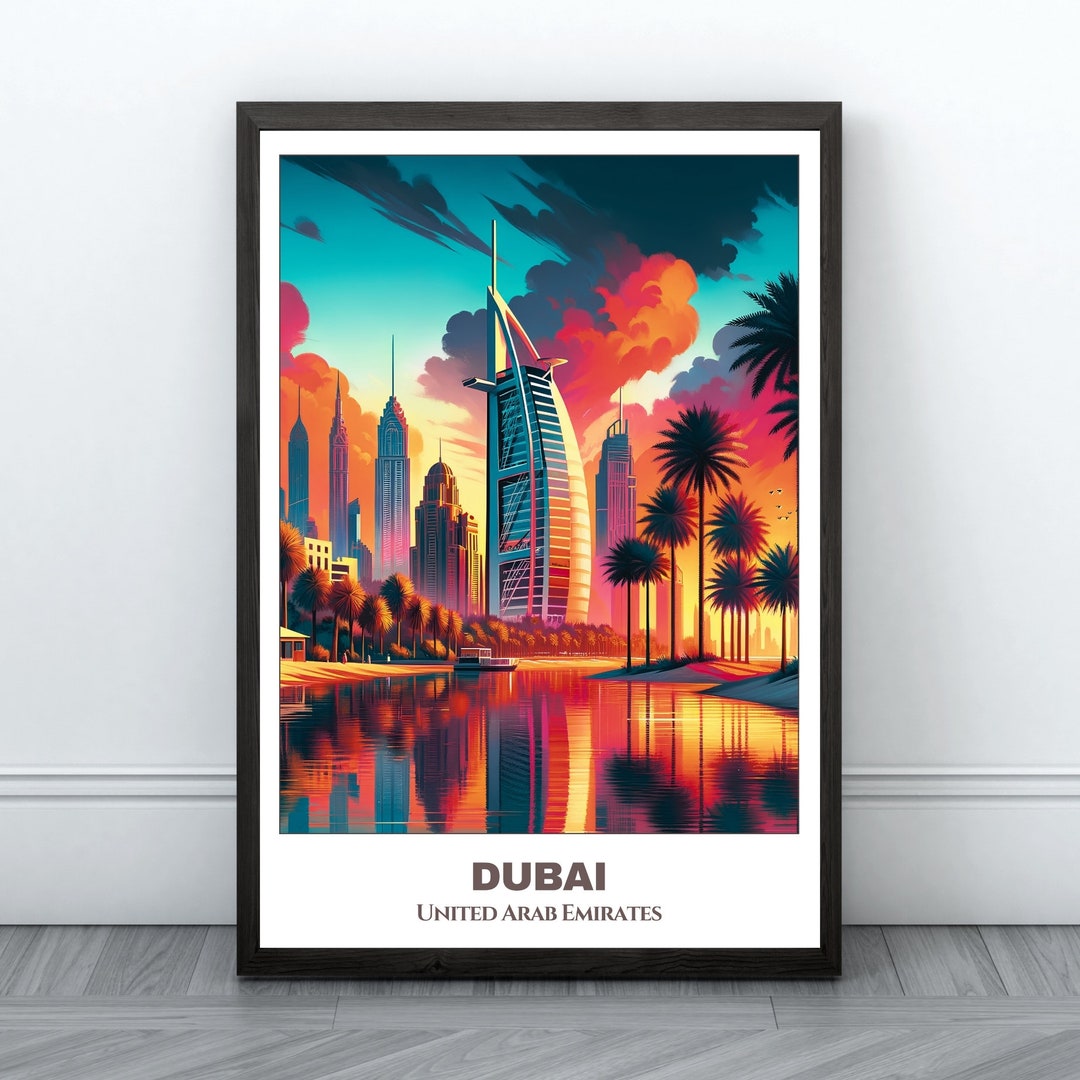 Dubai Travel Printable Poster united Arab Emirates Travel Poster ...